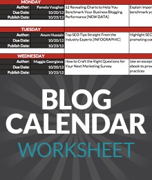 Blog Calendar Template